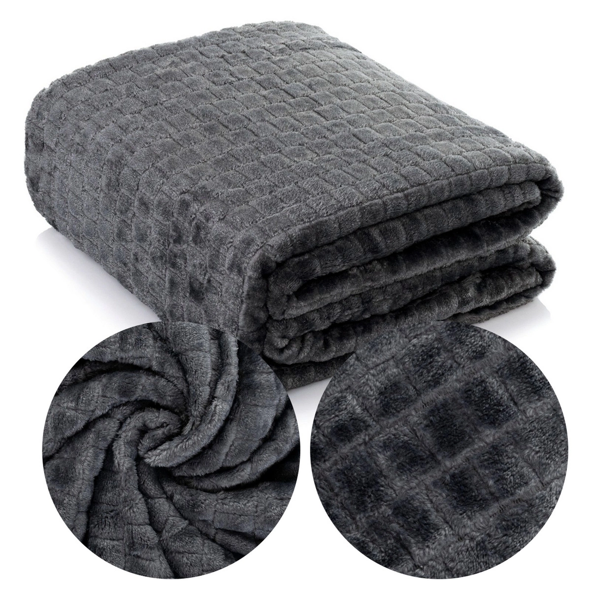 Koc 200 x 220 Mikrofibra Tłoczony Ardea Kostka 01 | Łóżkoholicy